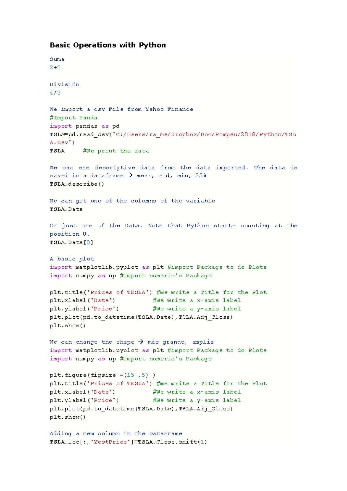 Basic Operations with Python - Class 1 - Basic Operations with Python ...