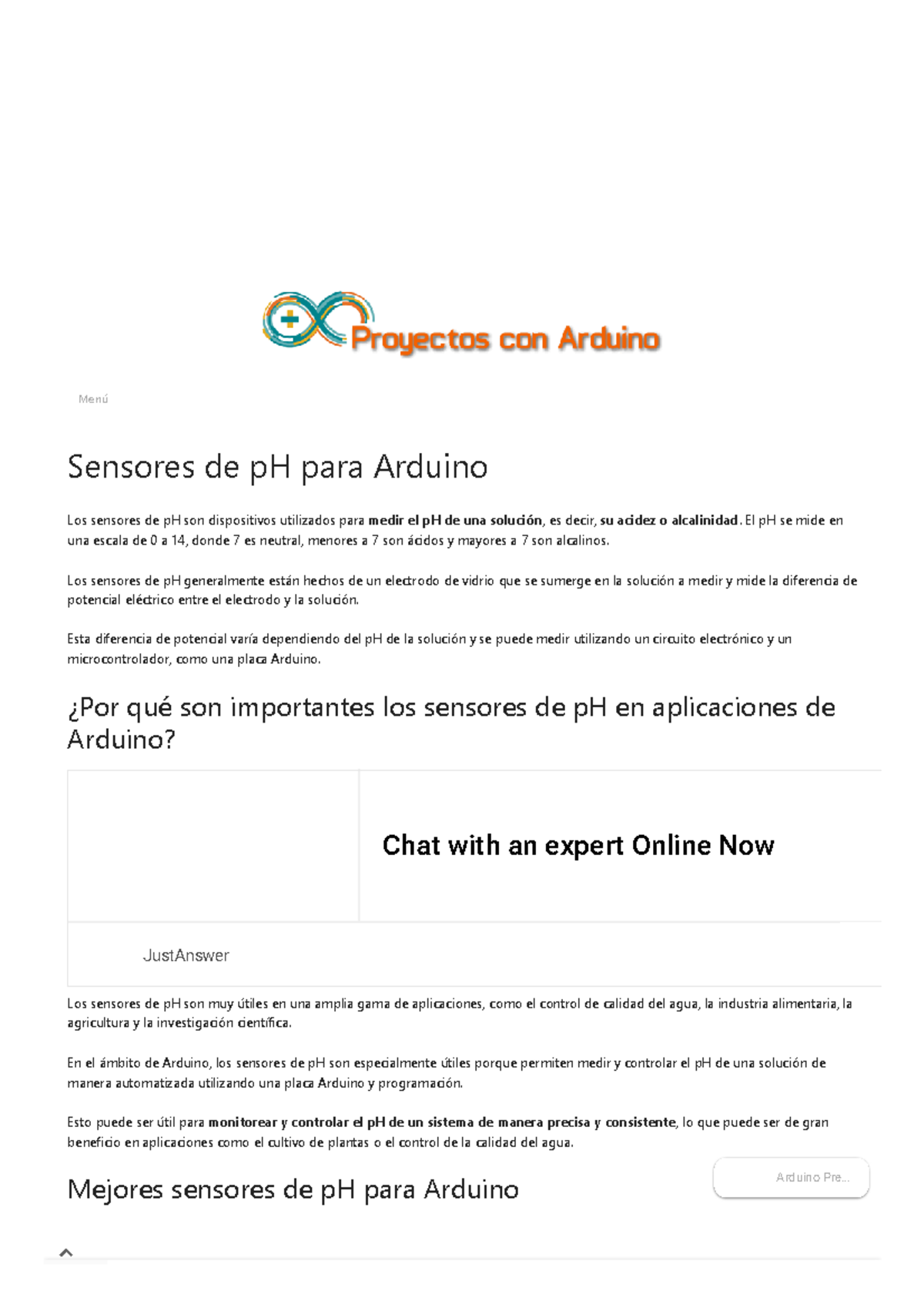 Sensores de p H para Arduino - Proyectos con Arduino - Sensores de pH ...