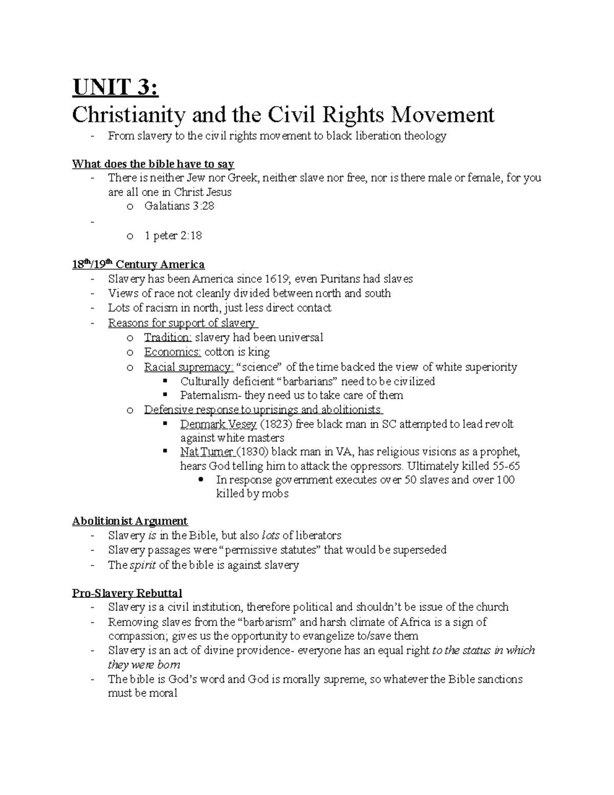 Christian Heritage Unit 3 Christianity and the Civil Rights Movement ...