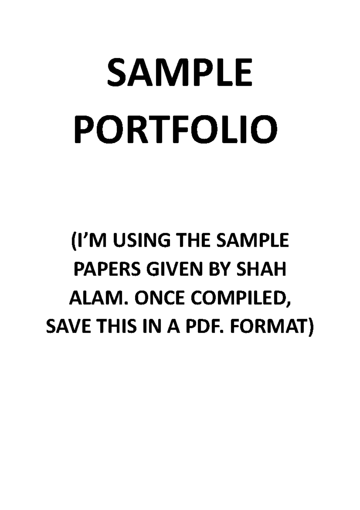 Sample Portfolio Template- Persuasive Speech - SAMPLE PORTFOLIO (I’M ...