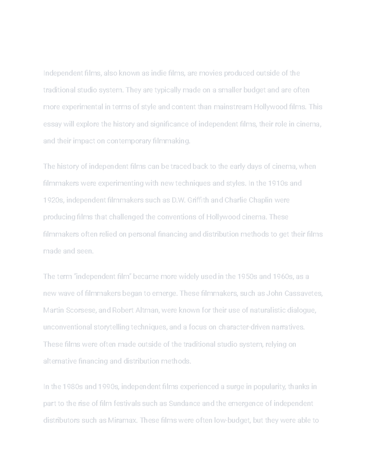 The History and Significance of Independent Films - Independent films ...