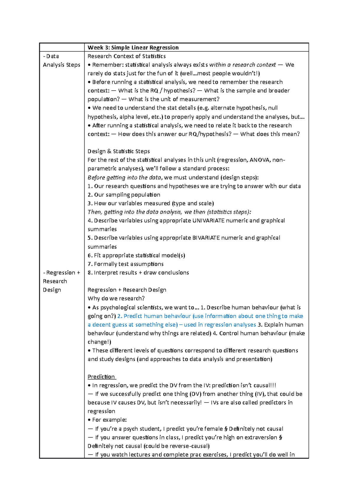 Stats Week 3 - full and detailed lecture notes week 3 -7 - Week 3 ...