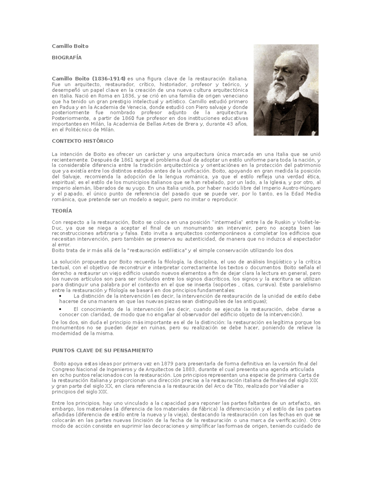 320312499-Camillo-Boito - Camillo Boito BIOGRAFÍA Camillo Boito (1836 ...