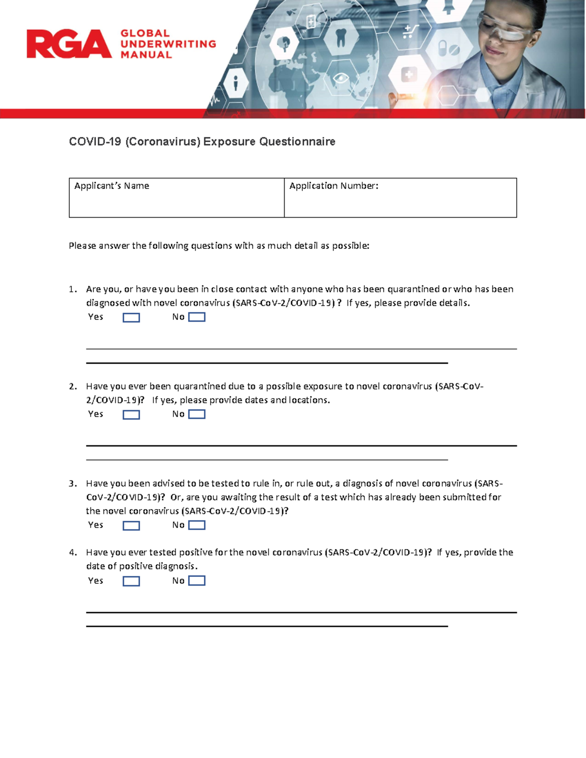 (Coronavirus) Exposure Questionnaire - COVID-19 (Coronavirus) Exposure ...