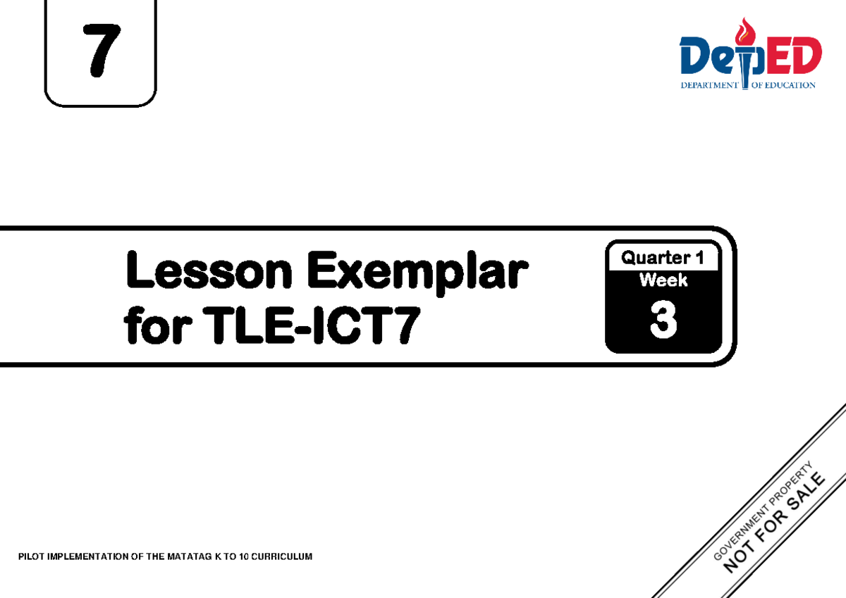 Lesson exemplar TLE -ICT7 Q1 week3 - PILOT IMPLEMENTATION OF THE ...