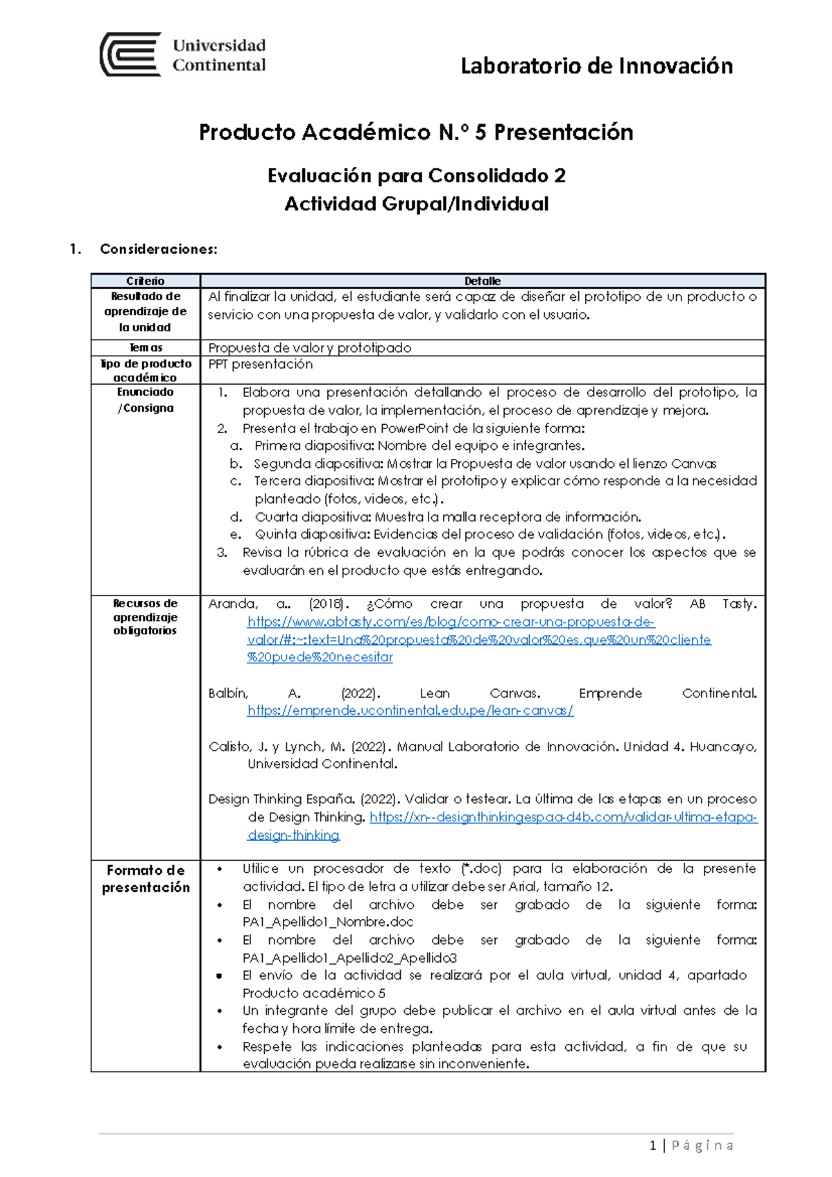 PA C2 S15 Rubrica - practivca - Laboratorio de Innovación Producto Académico N.º 5 Presentación ...
