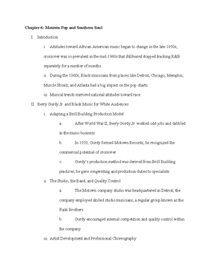 Hist of Rock Ch 1 - Summary of chapters - What’s That Sound? 6e Chapter Outline Copyright © 2022 ...