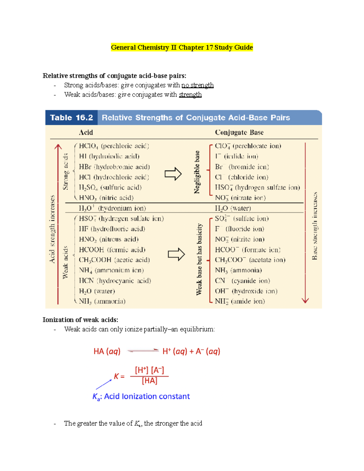 General Chemistry II Chapter 17 Study Guide Pt 27 - General Chemistry ...