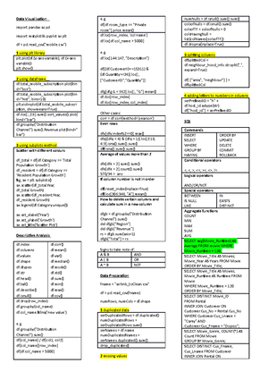 Python Cheatsheet - Variables are used to store values. A string is a ...
