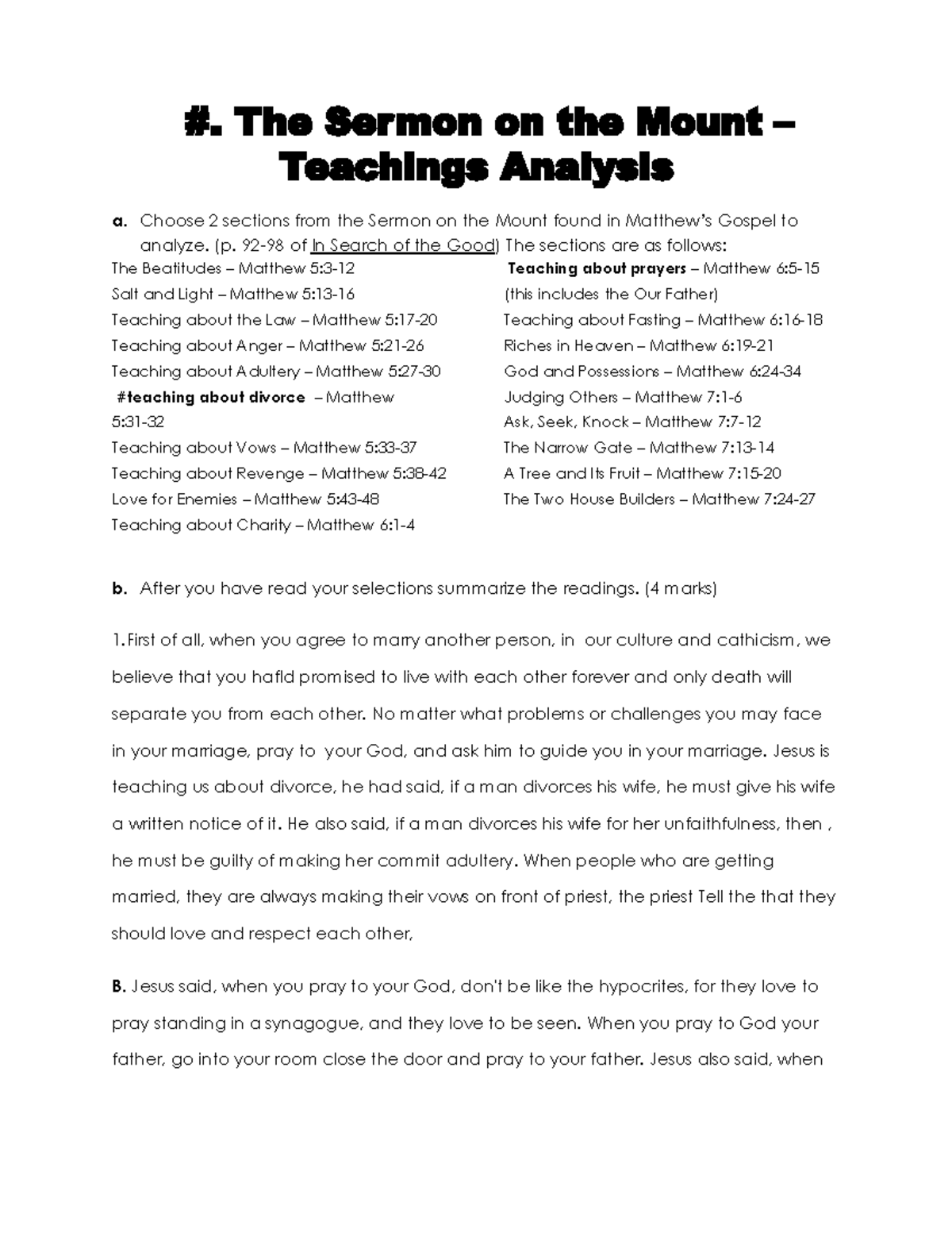 Sermon and mount - #. The Sermon on the Mount – Teachings Analysis a ...