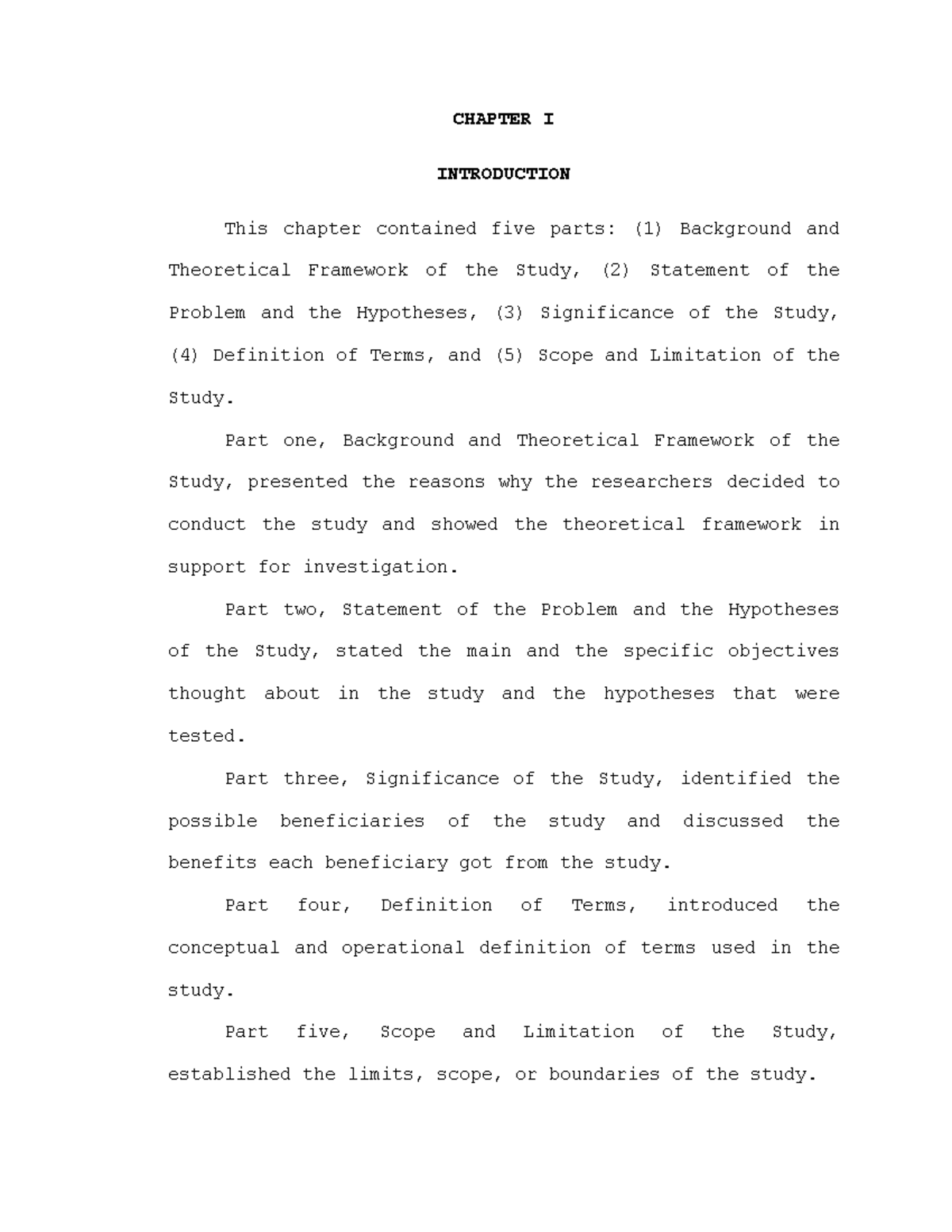 Research Paper in G12 - CHAPTER I INTRODUCTION This chapter contained ...