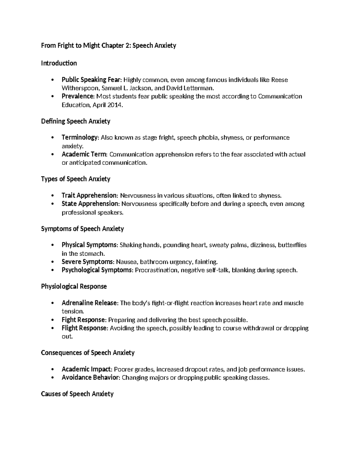 Chapter 2 Notes - From Fright to Might - From Fright to Might Chapter 2 ...