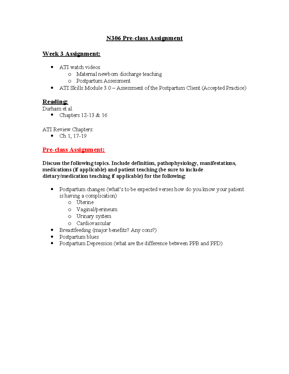N306 Week 3 PCA-1 - assignment - N306 Pre-class Assignment Week 3 ...