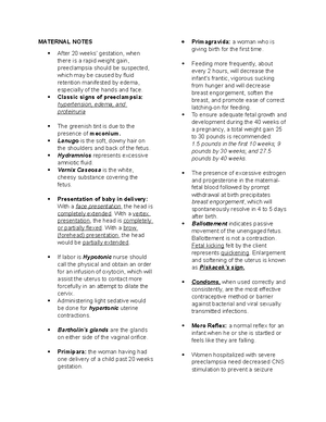 CARE OF THE Mother AND THE Fetus During A Perinatal Period ...