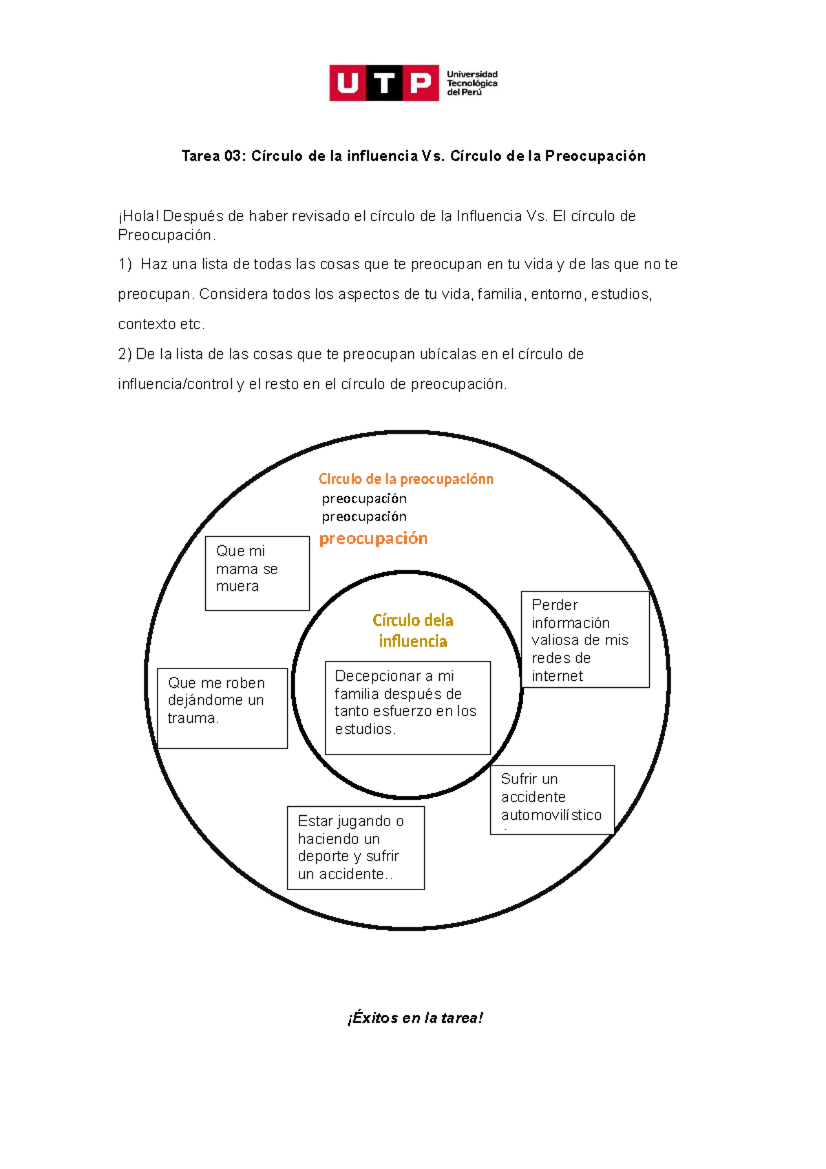Tarea 03 Círculo de la Influencia Vs. Círculo de la Preocupación ...