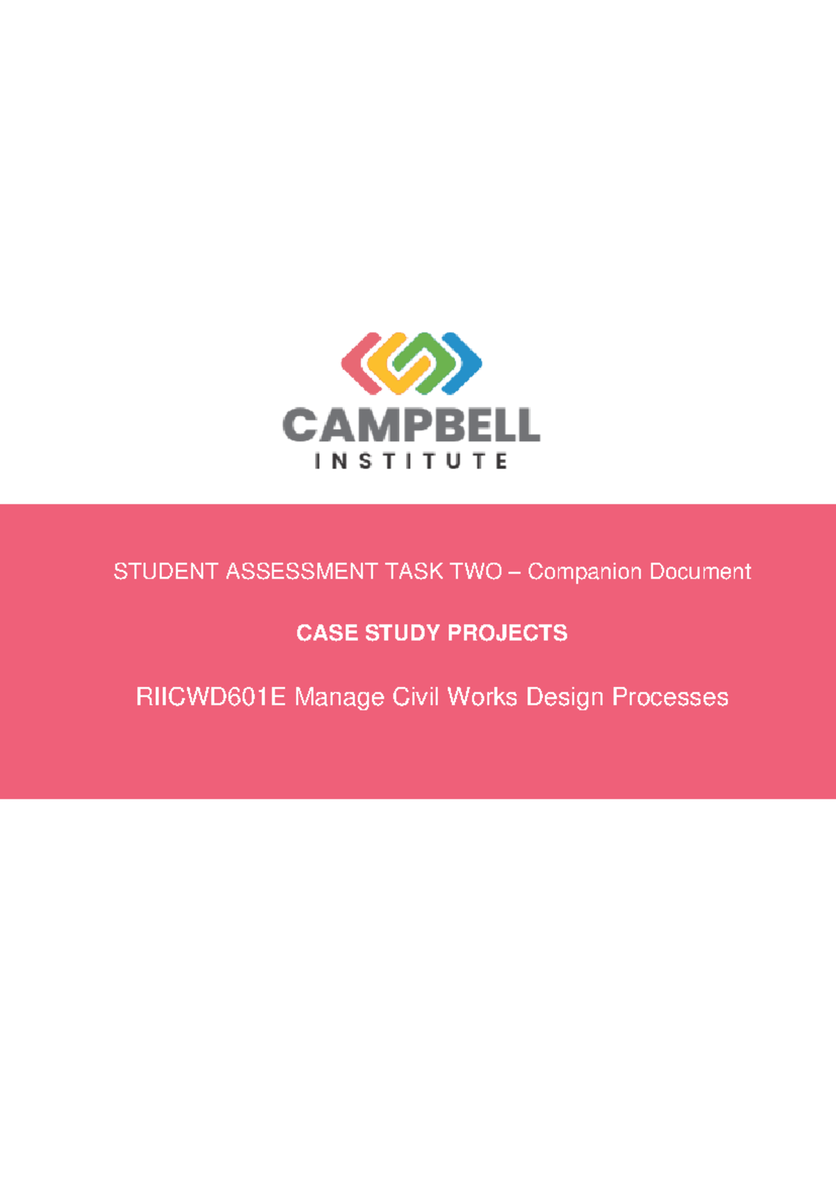 Riicwd 601E Manage Civil Works Design Process - Case Study Projects ...