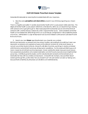 HUM 102 Module Four Project Draft Template - HUM 102 Module Four ...