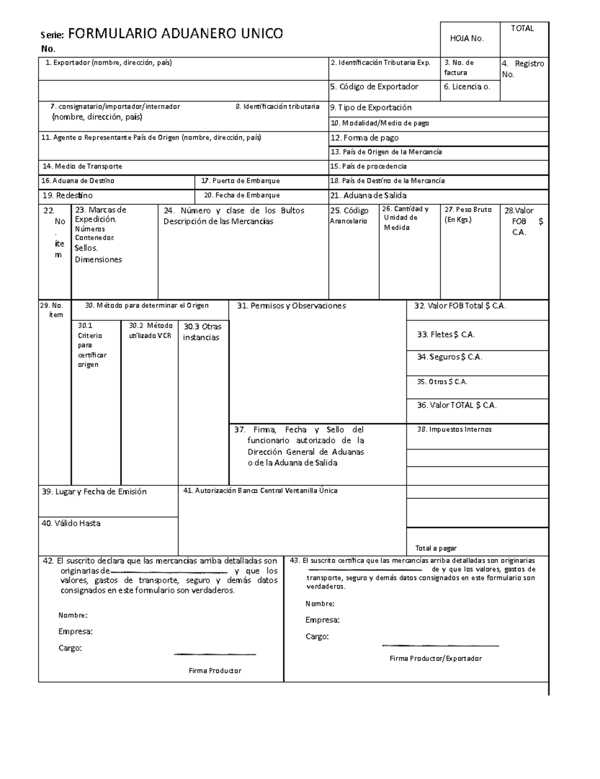Fauca completo rev 12 ago 13 resl 318 13 - Serie: FORMULARIO ADUANERO ...