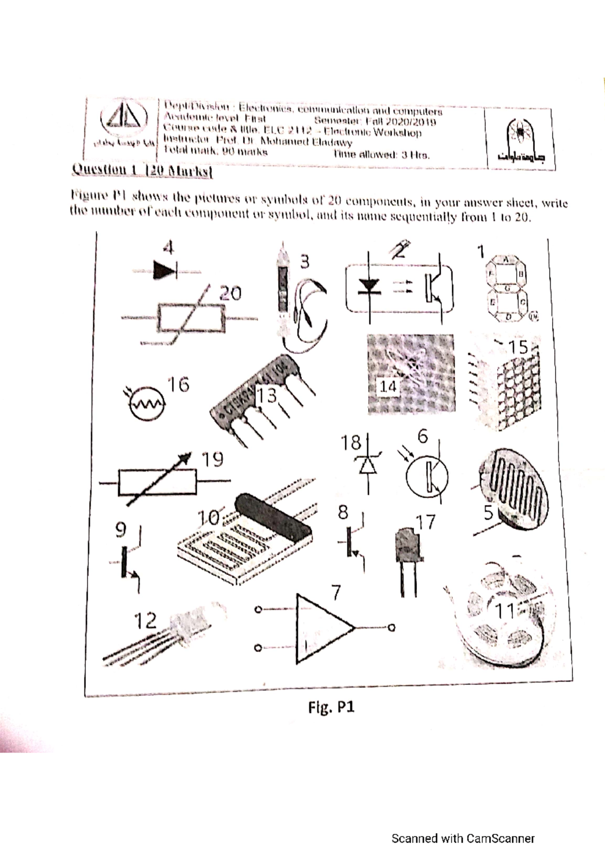 Final Exams 1st Term(2019-2020) - Electronics 1 - Studocu