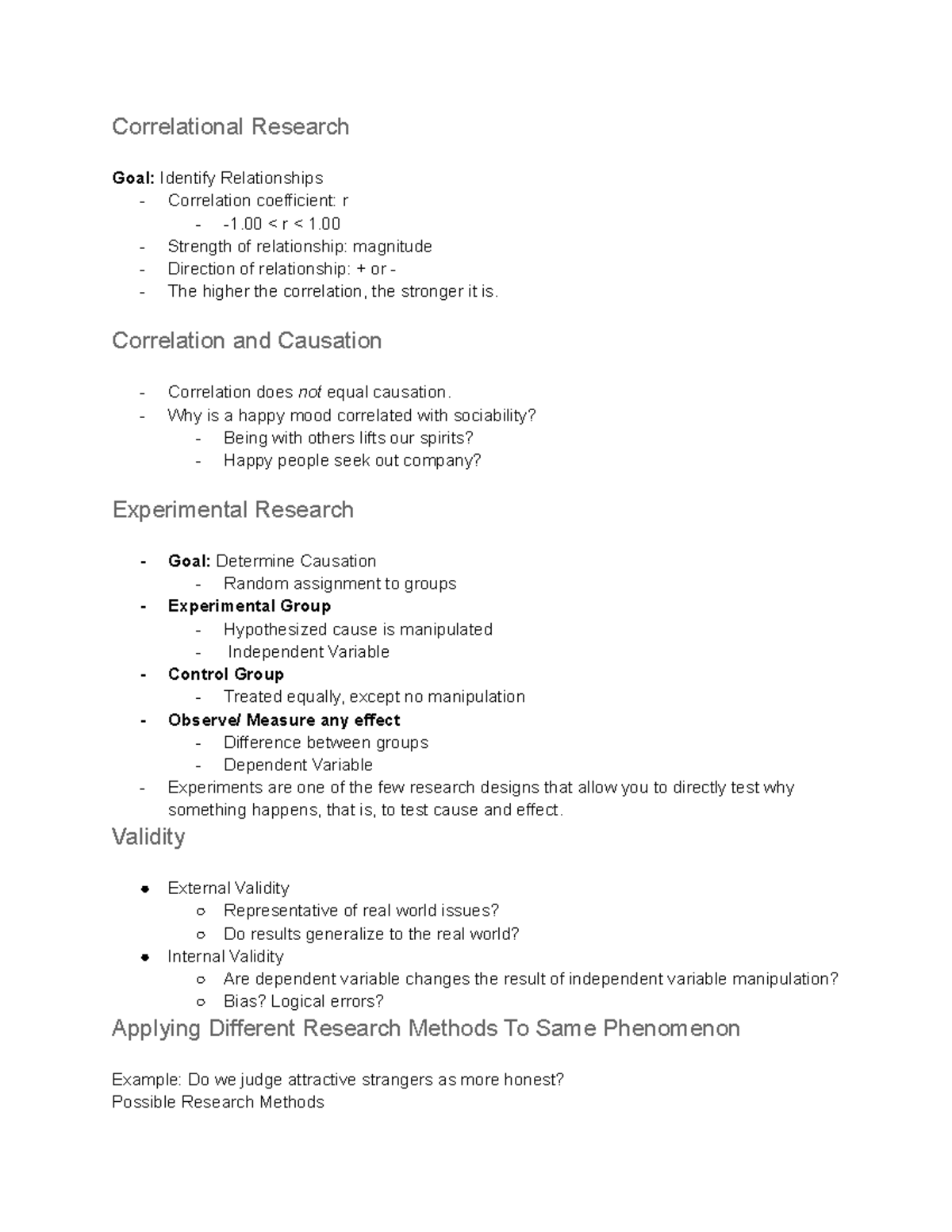 PSY 110 Chapter 2 - Correlational Research Goal: Identify Relationships ...