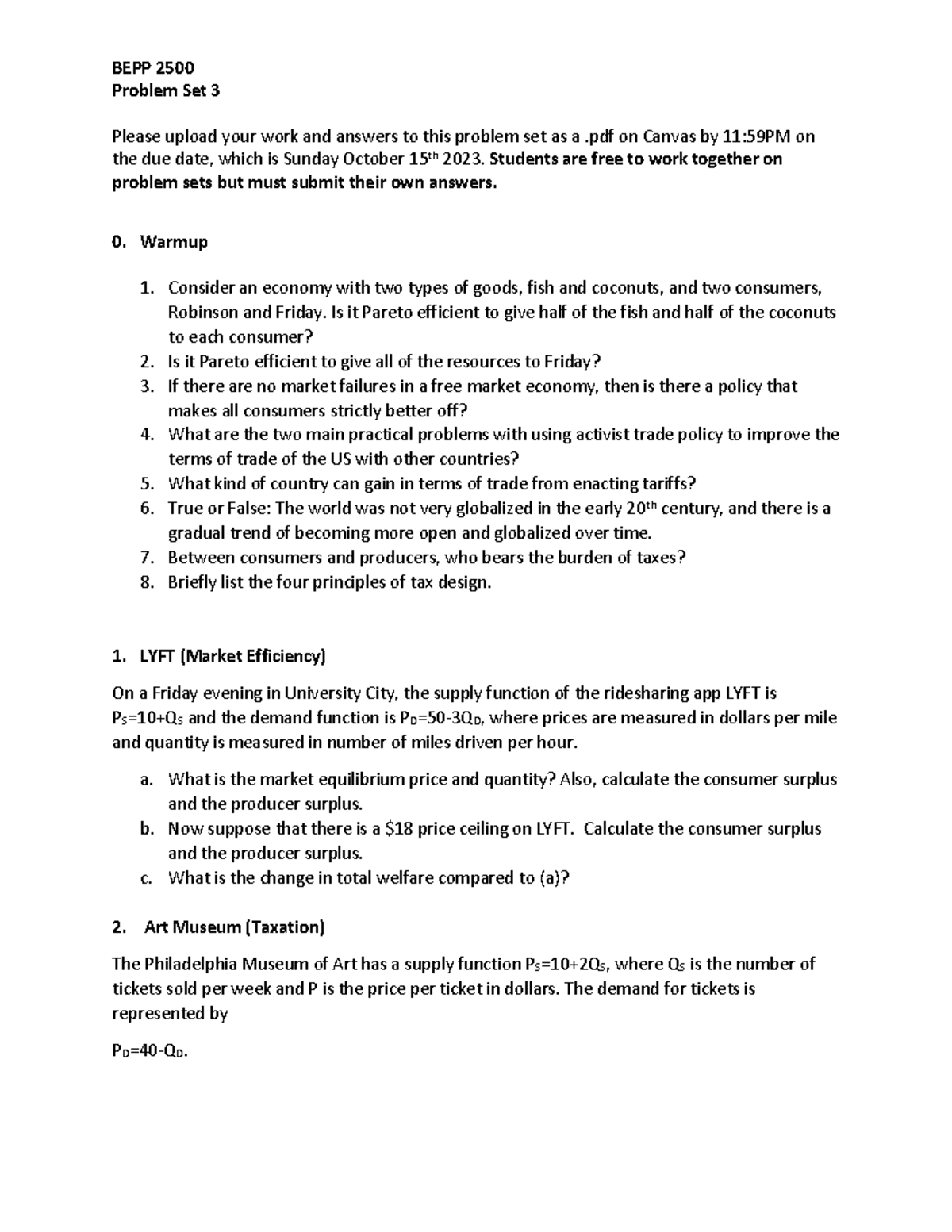 Problem-set-03 - Week 3 problem set - BEPP 2500 Problem Set 3 Please upload your work and ...