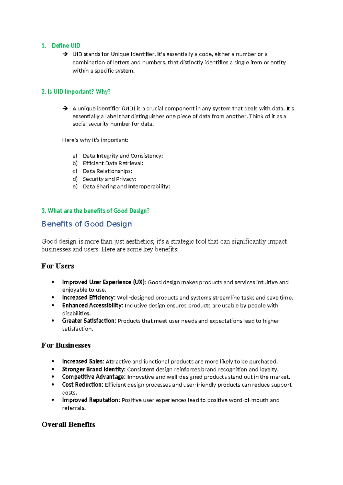 HCL Questions - 1. Define UID UID stands for Unique Identifier. It's ...