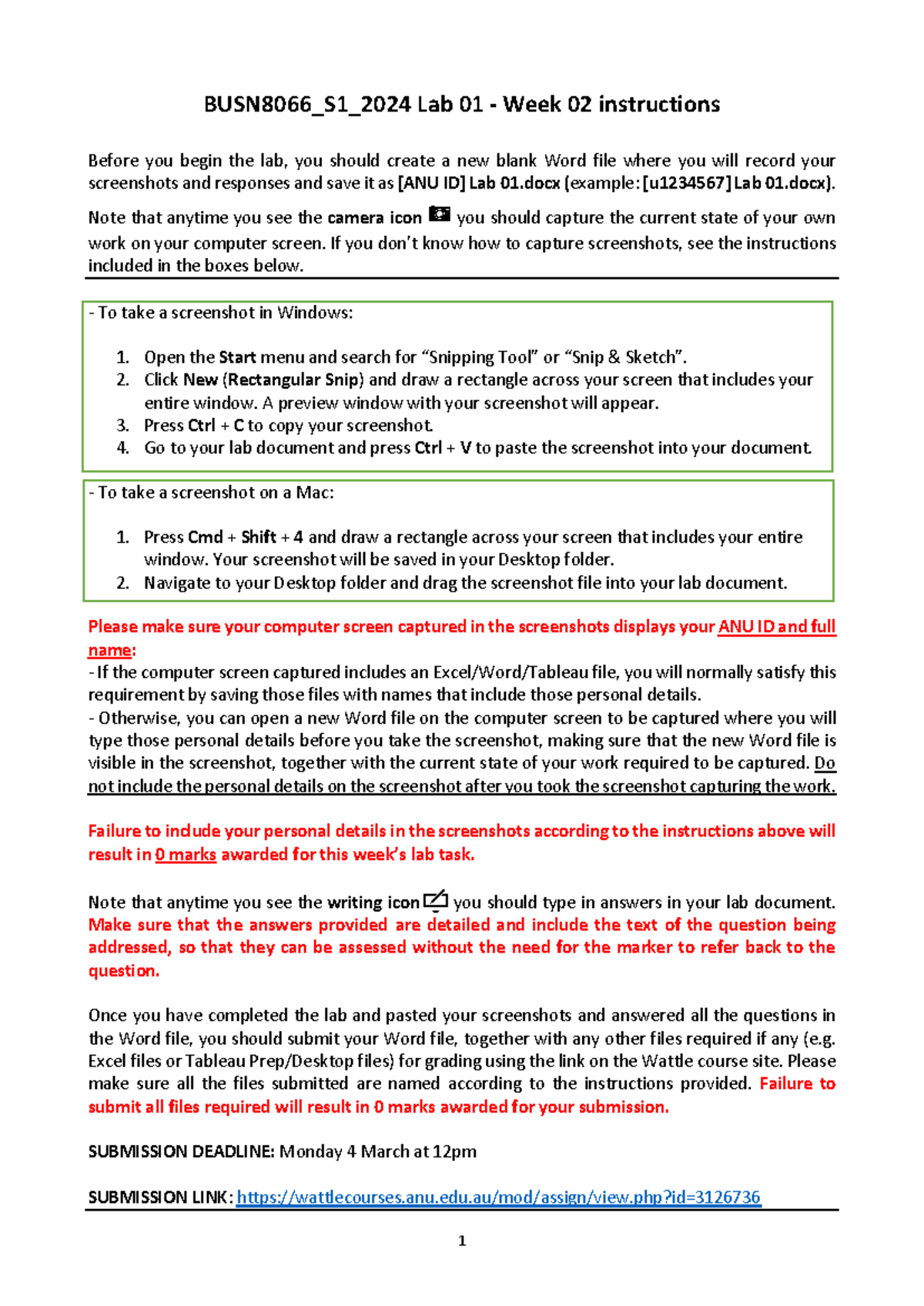 BUSN8066 S1 2024 Lab01 instructions - BUSN8 066 _S 1 _202 4 Lab 01 - Week 02 instructions Before ...