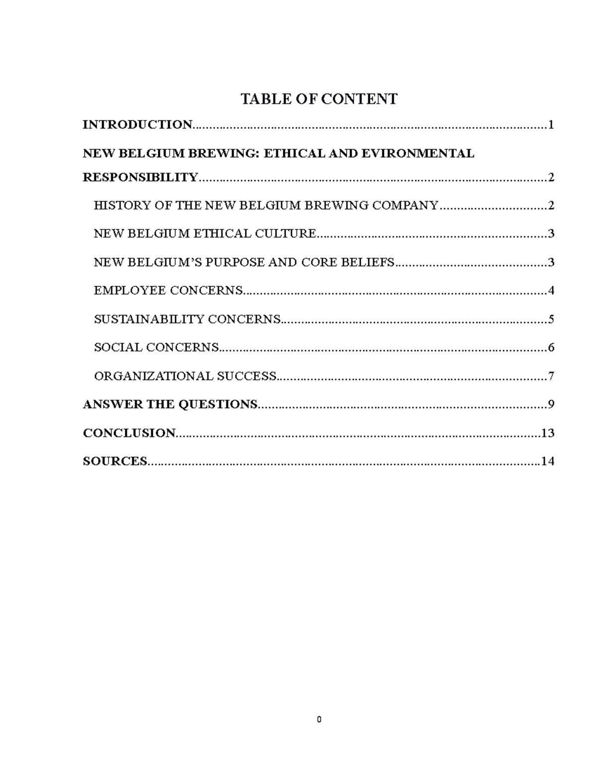 BE Report - Business Ethics - TABLE OF CONTENT - Studocu