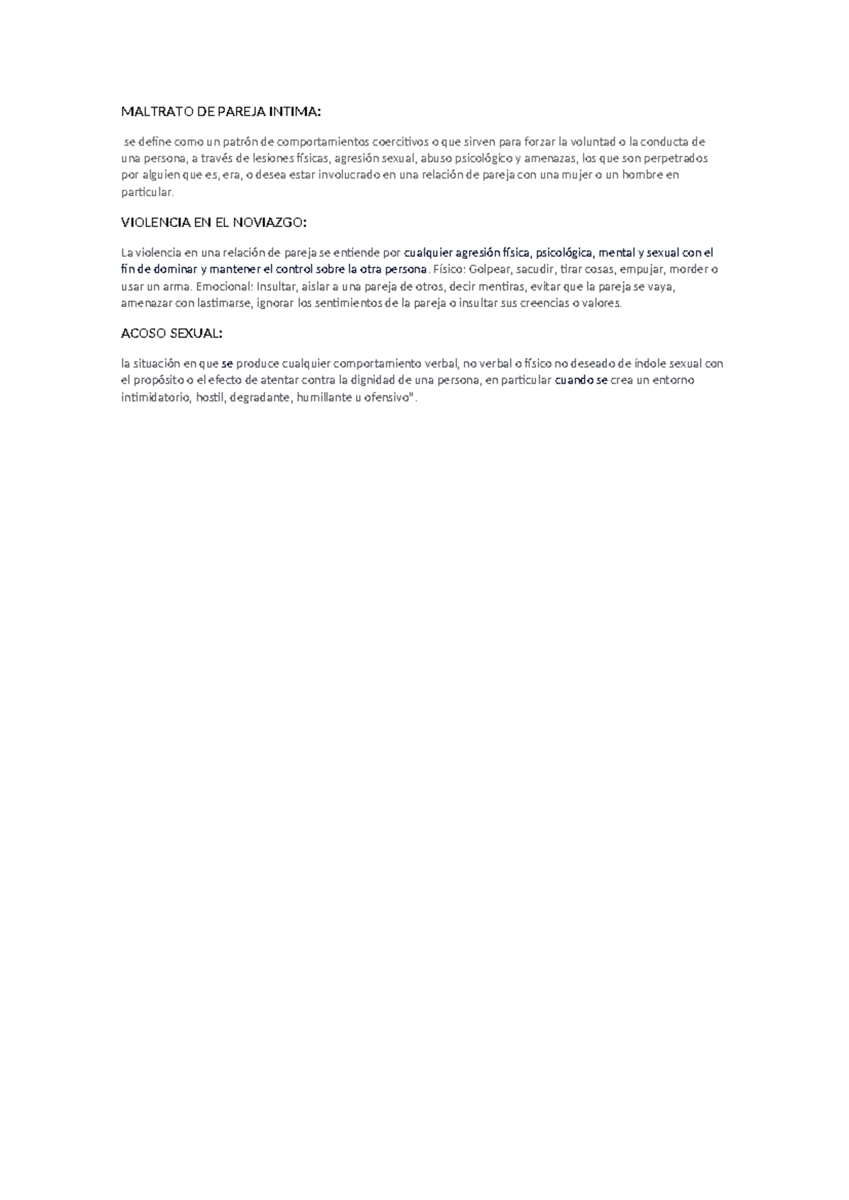 Tipos DE Violencia Familiar - MALTRATO DE PAREJA INTIMA: se define como ...