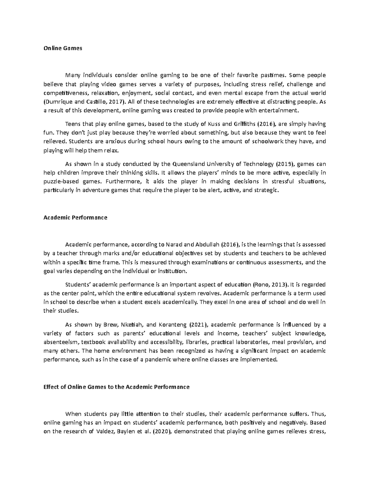 Chapter 2 Of Our Research About Academic Performance Online Games