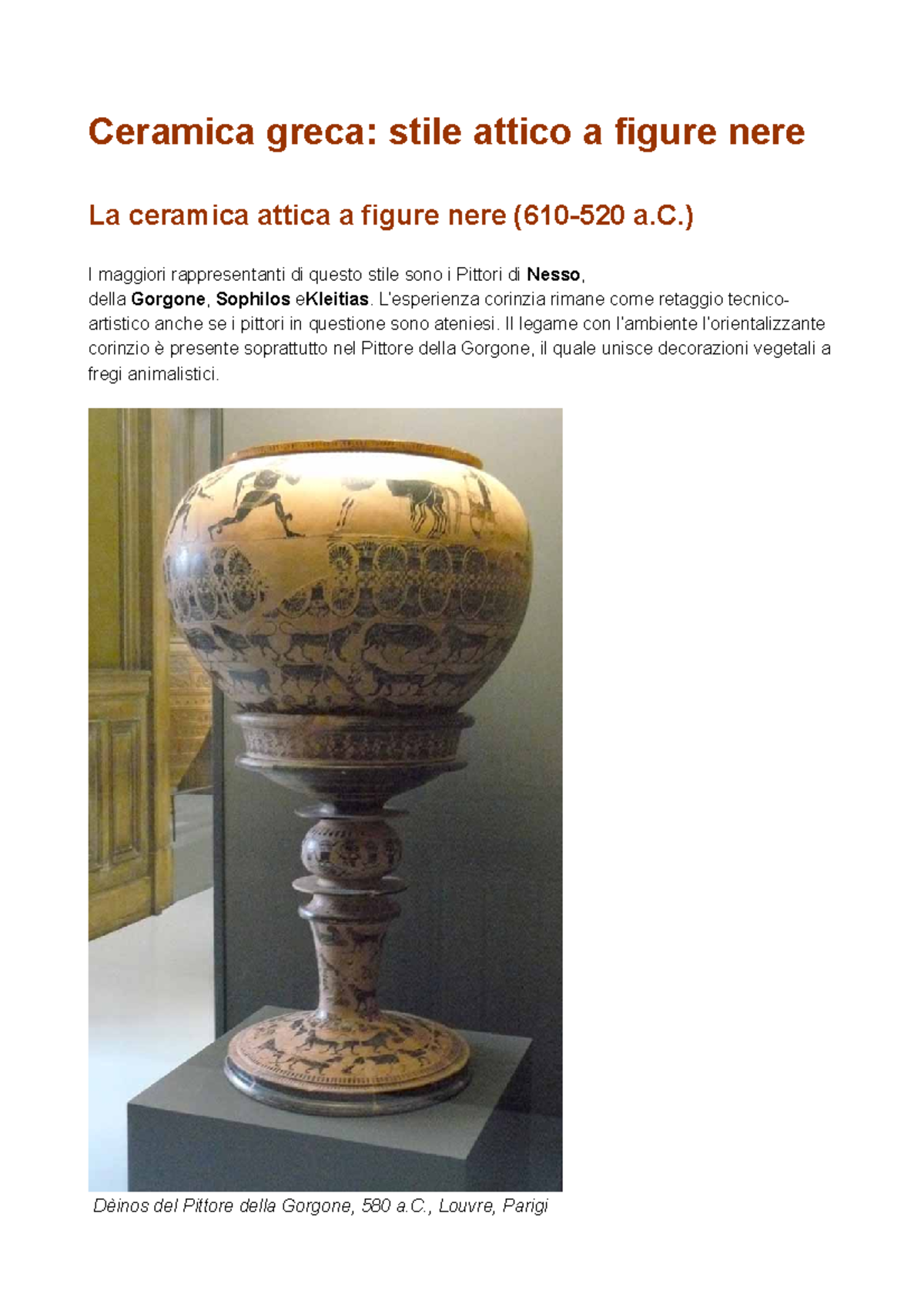 Ceramica greca - Figure nere - Ceramica greca: stile attico a figure ...