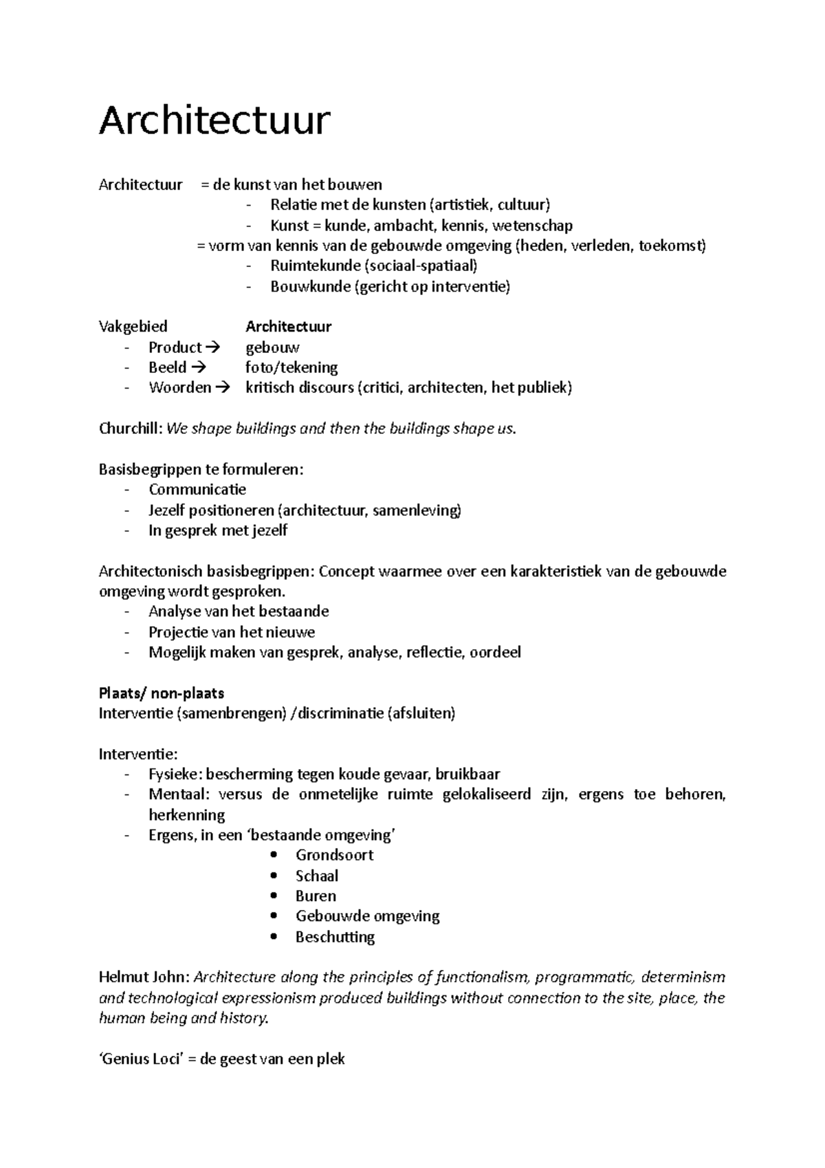 Architectuur - Basisbegrippen te formuleren: - Communicatie - Jezelf ...