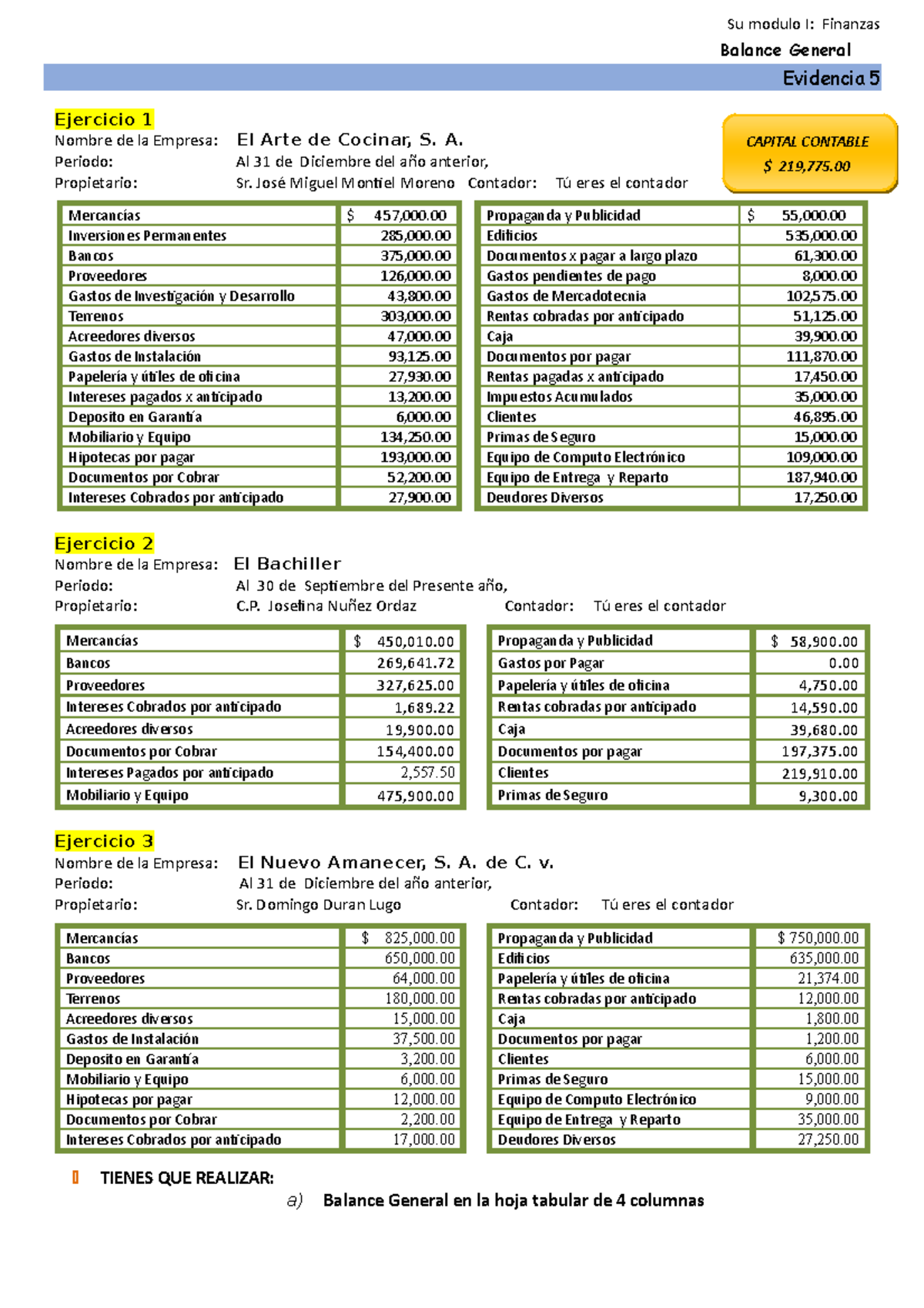 Evi.5 Balance General Finanzas 2020 virtual - Su modulo I: Finanzas ...