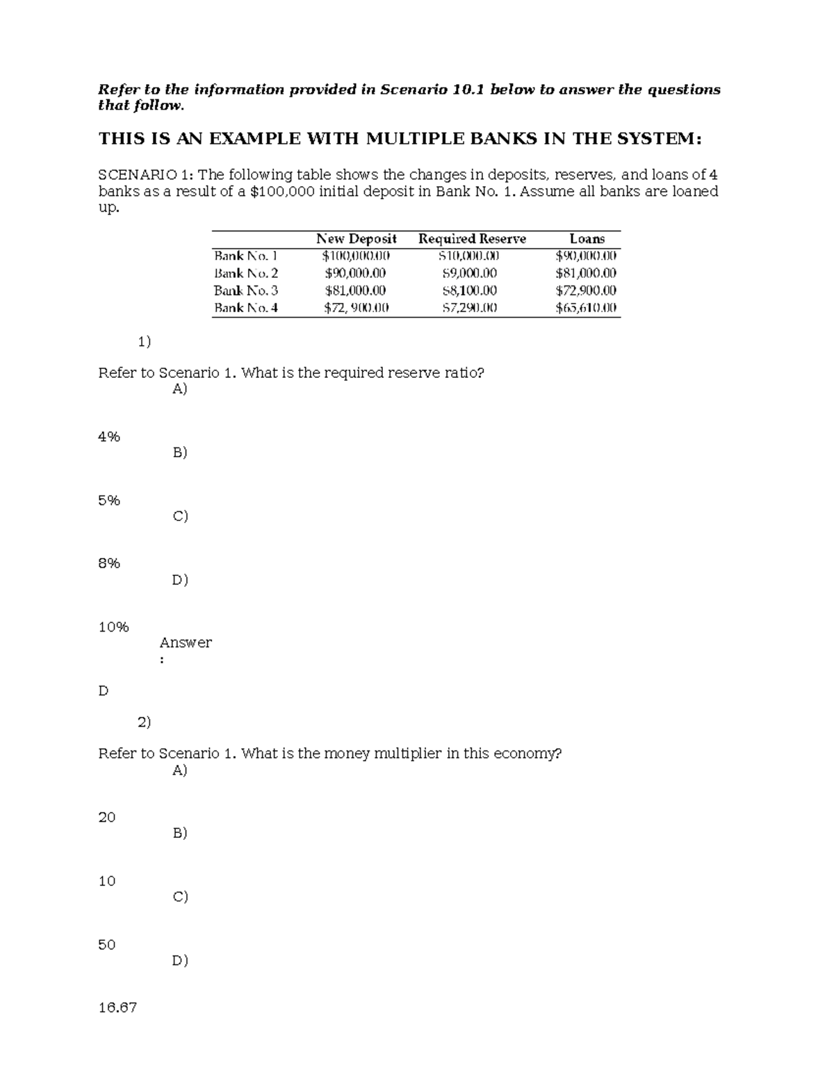 Chapter 10 Additional Examples - Refer to the information provided in ...
