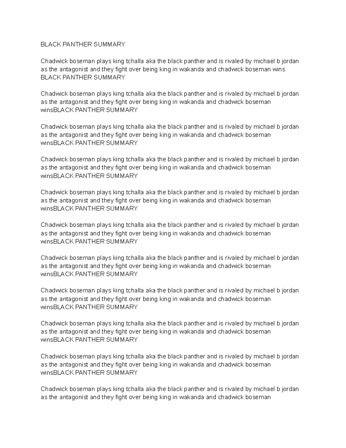 black panther film review and summary description - BLACK PANTHER ...