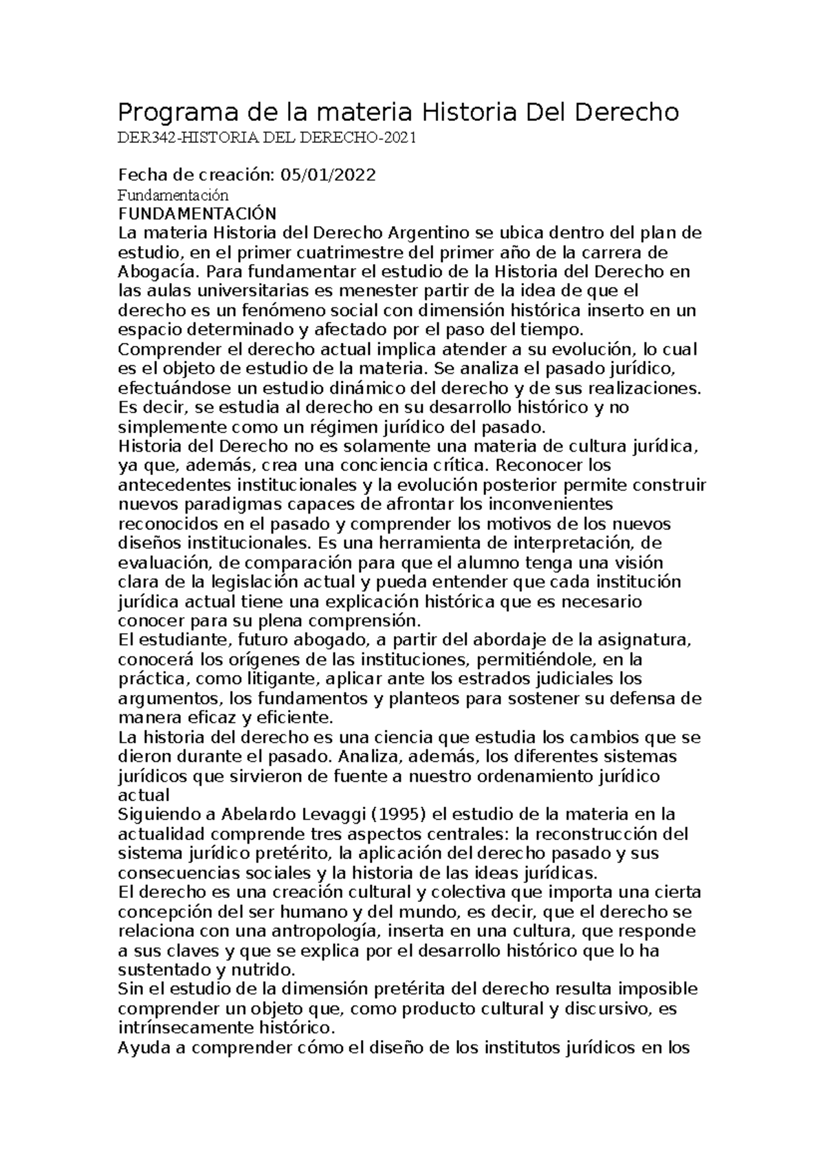 programa de la materia de historia universidad siglo21 - Programa de la materia Historia Del ...