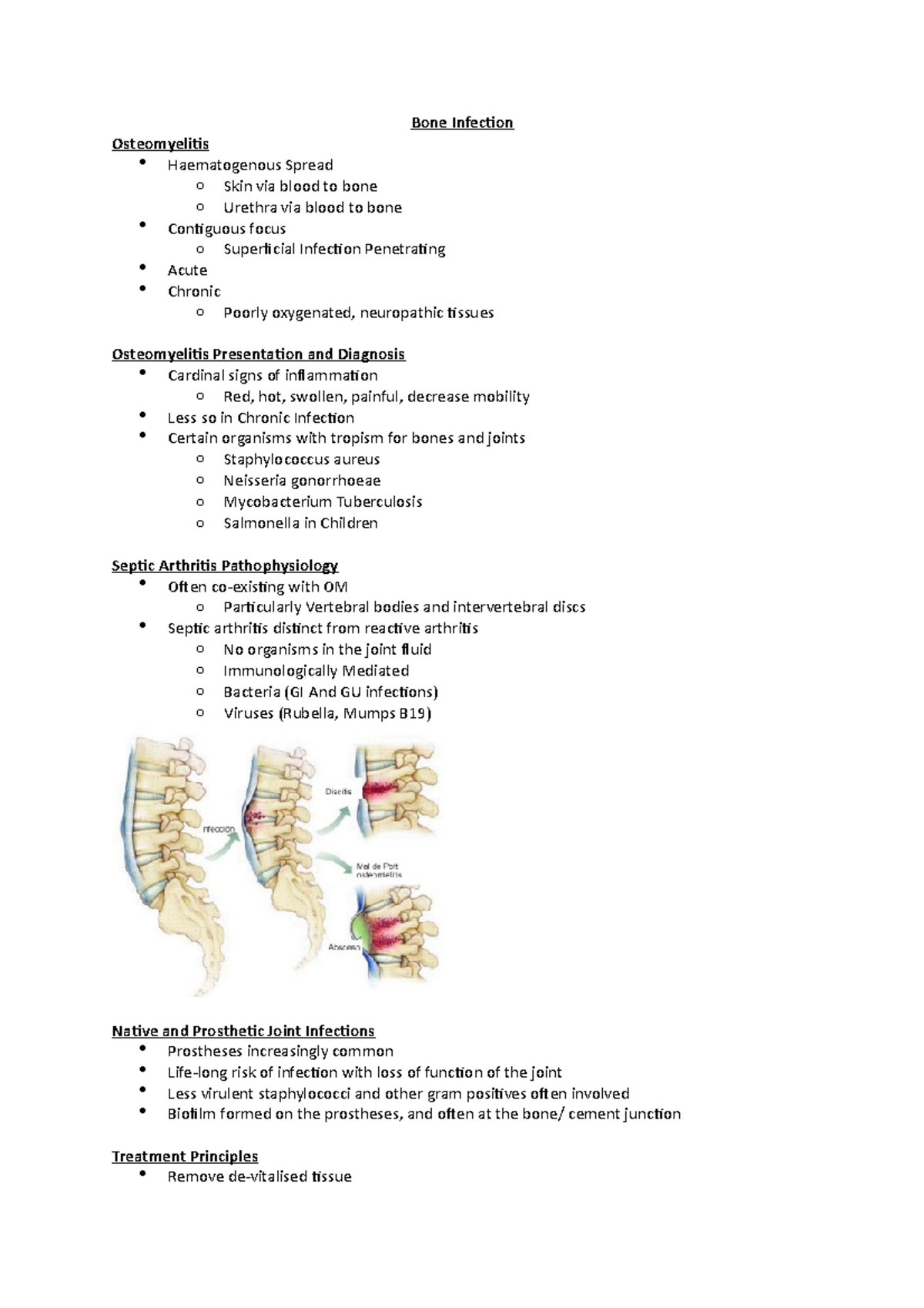 Bone Infection - Lecture notes 6 - Bone Infection Osteomyelitis ...
