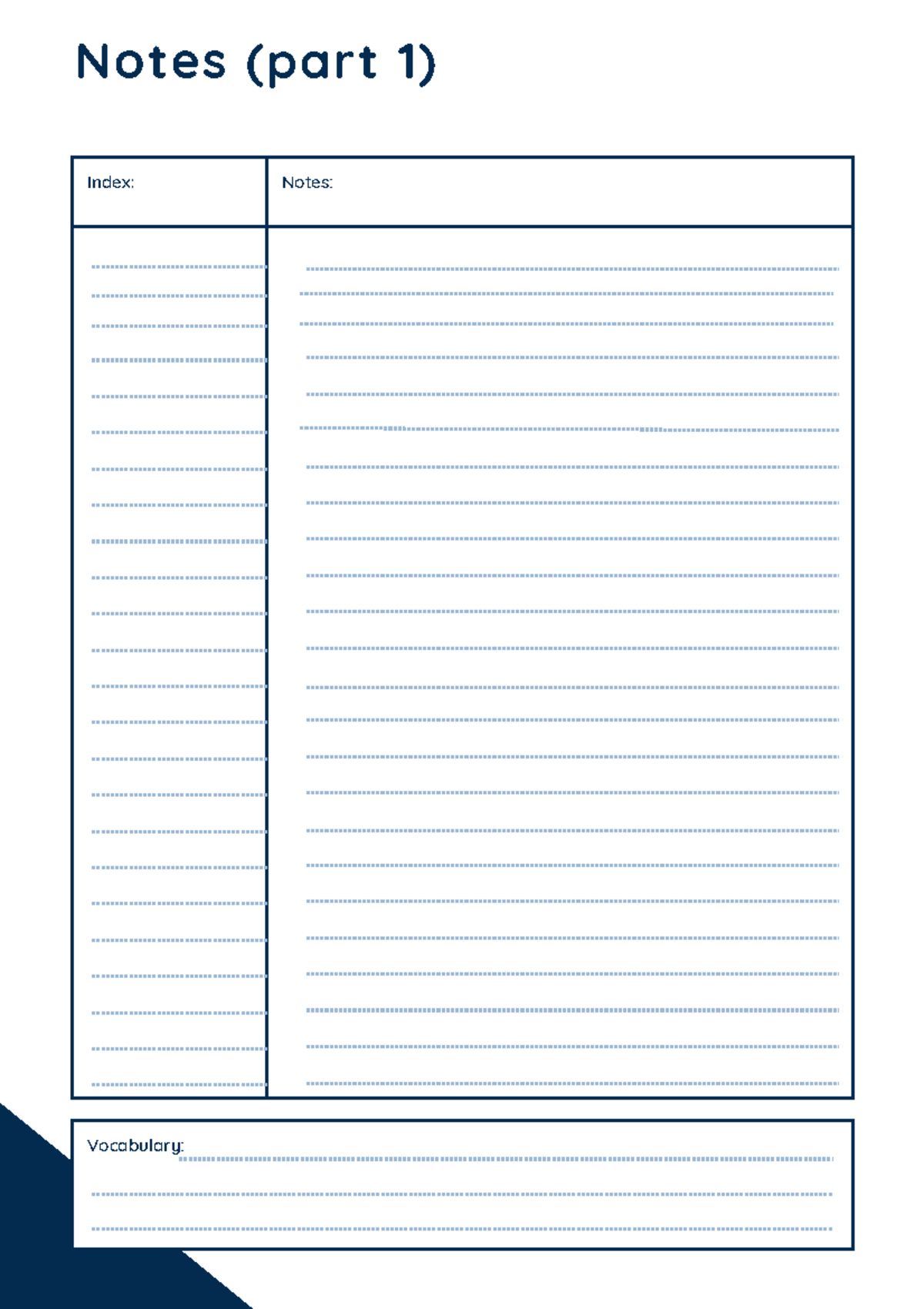 Notes ingles - Inglés Básico - Index: Notes: Index: Notes: Index: Notes ...