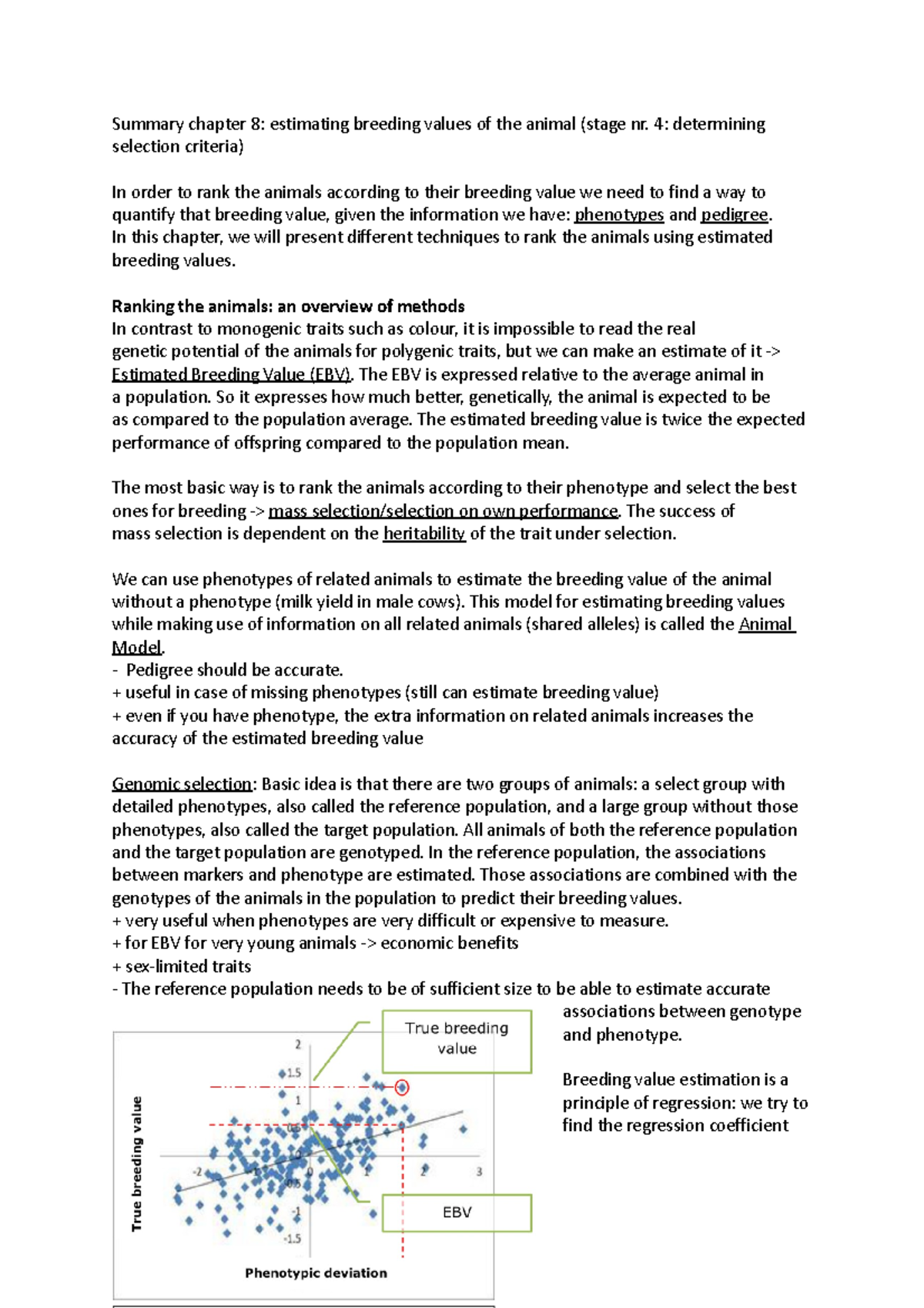 Summary chapter 8 (part) - Summary chapter 8: estimating breeding ...