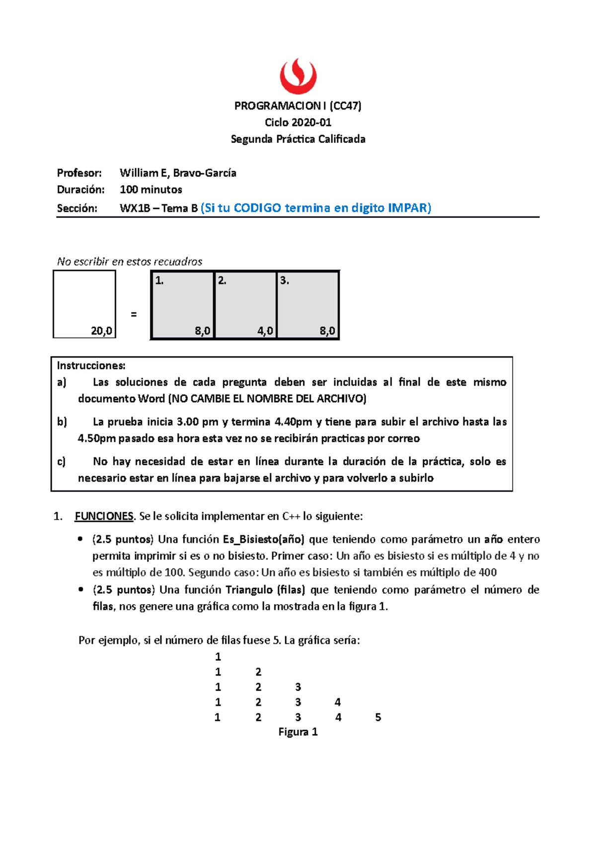 2020 1 Practica 2 Programacion 1 B - PROGRAMACION I (CC47) Ciclo 2020 ...