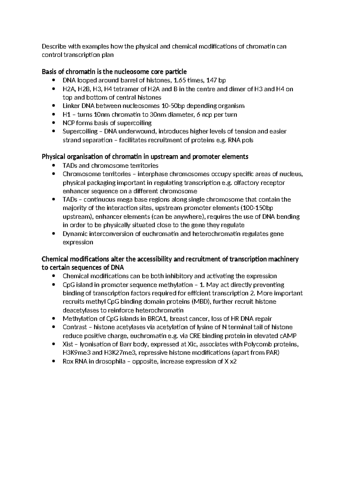 Describe with examples how the physical and chemical modifications of ...