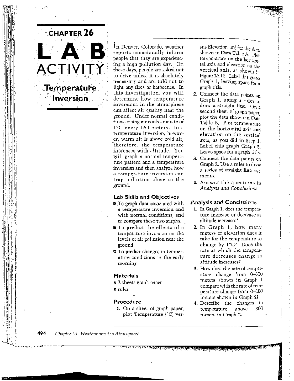 Thermal Inversion Graphing Activity - Studocu