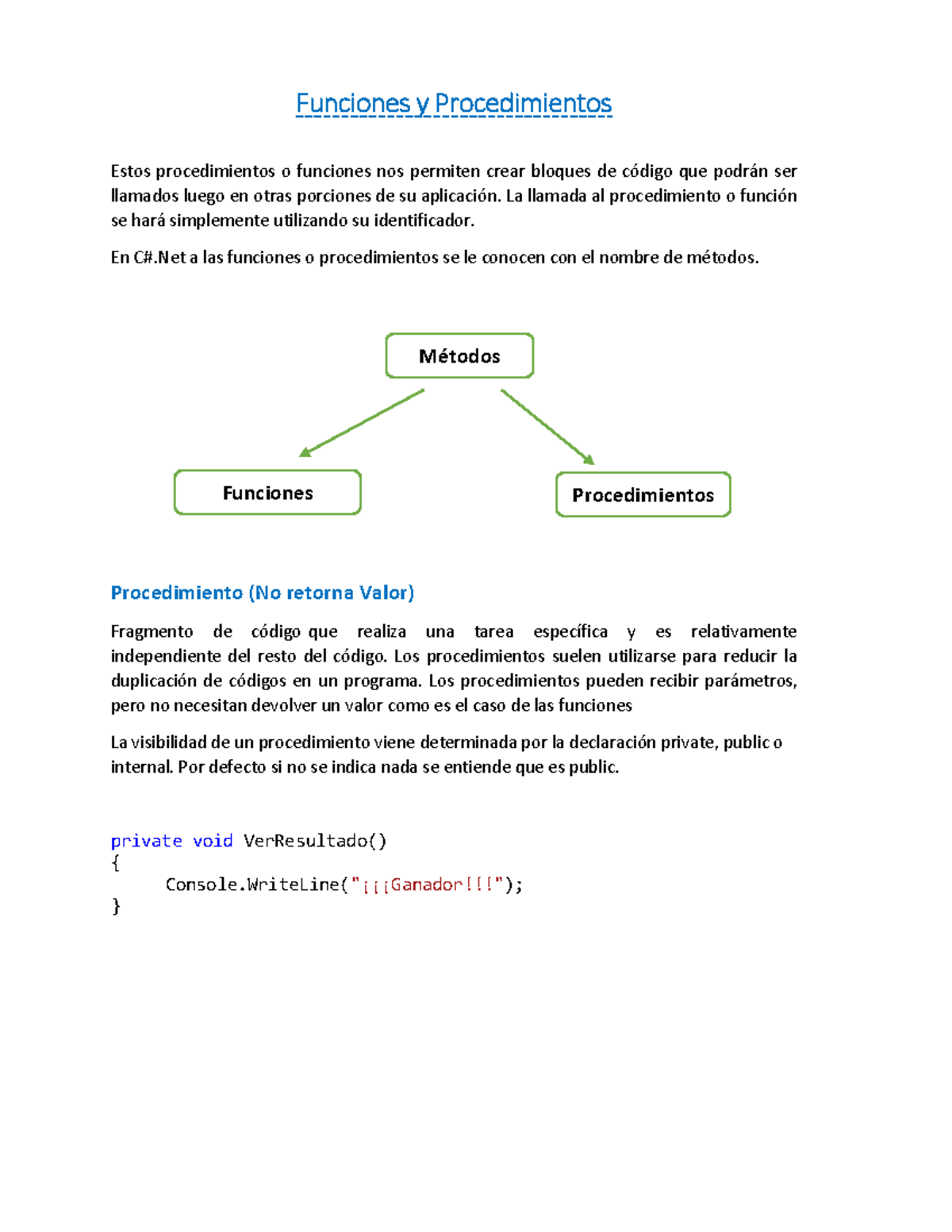 Funciones Y Procedimientos - Funciones y Procedimientos Estos ...