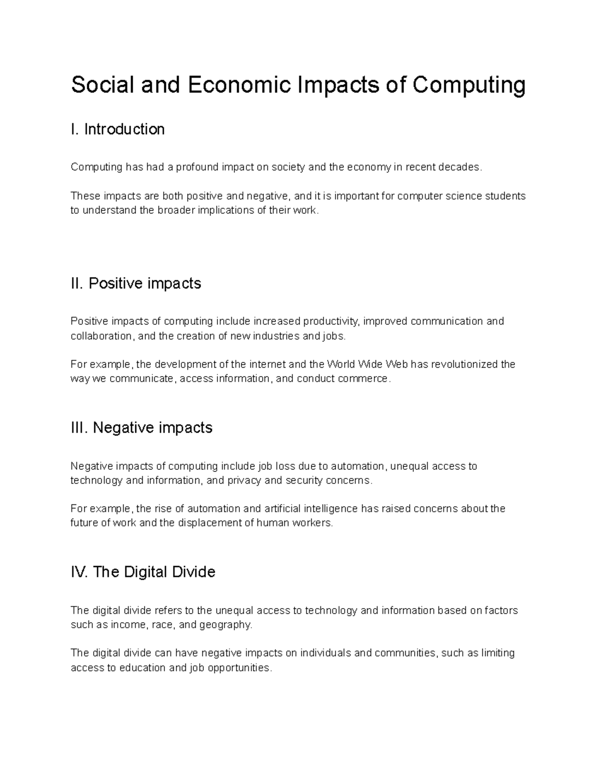 Computer Science I Egr 1210 Lecture 45 Social And Economic Impacts Of Computing Social And 