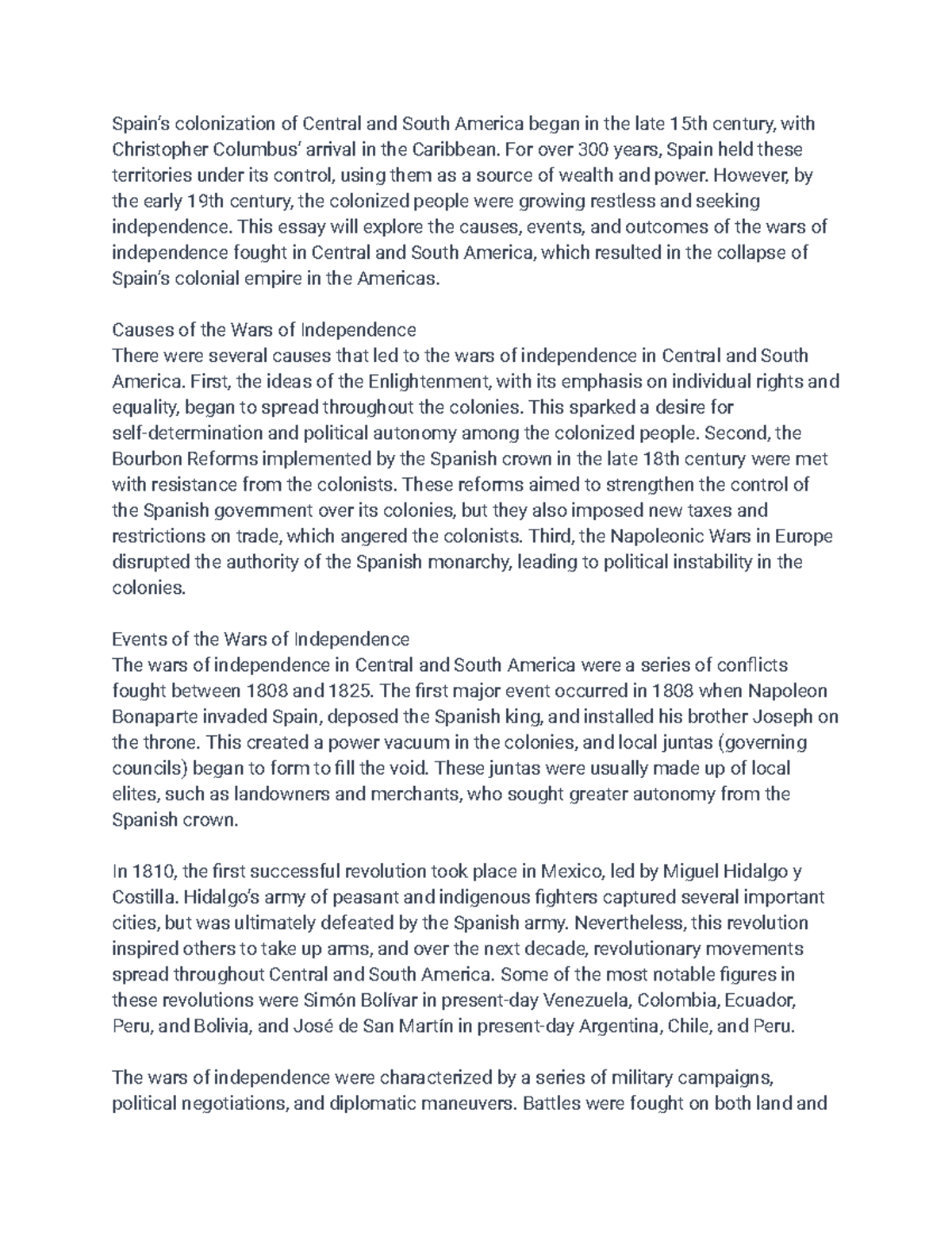 Spanish Colonization of Central and South America - For over 300 years ...