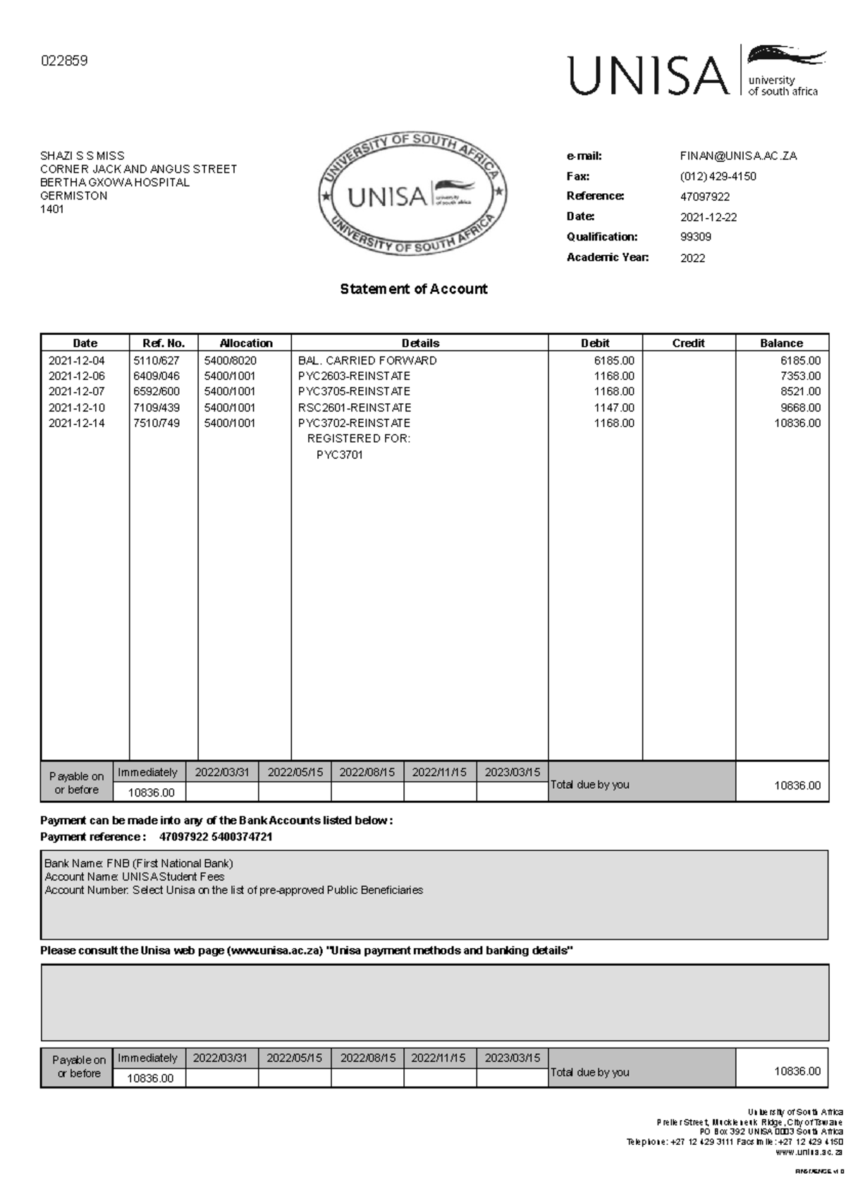 Statement - This is study material for your perusal - Statement of ...