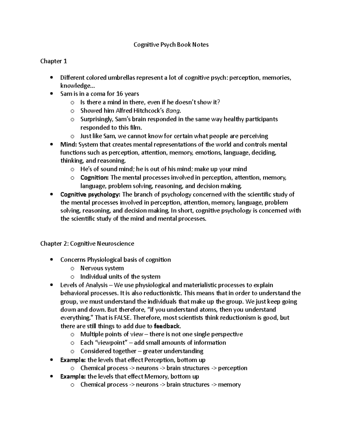 Cognitive Psych Course and Book Notes - Cognitive Psych Book Notes ...