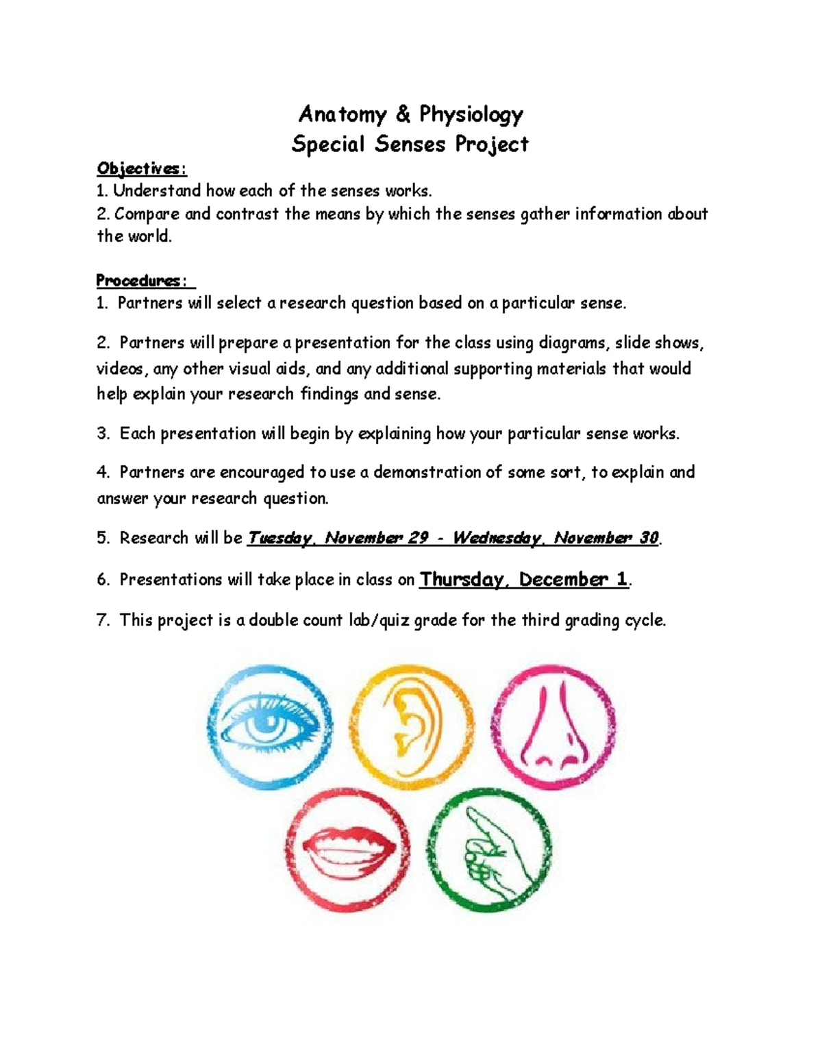 Intro A P - Chpt 8 Special Senses Project - Anatomy & Physiology ...
