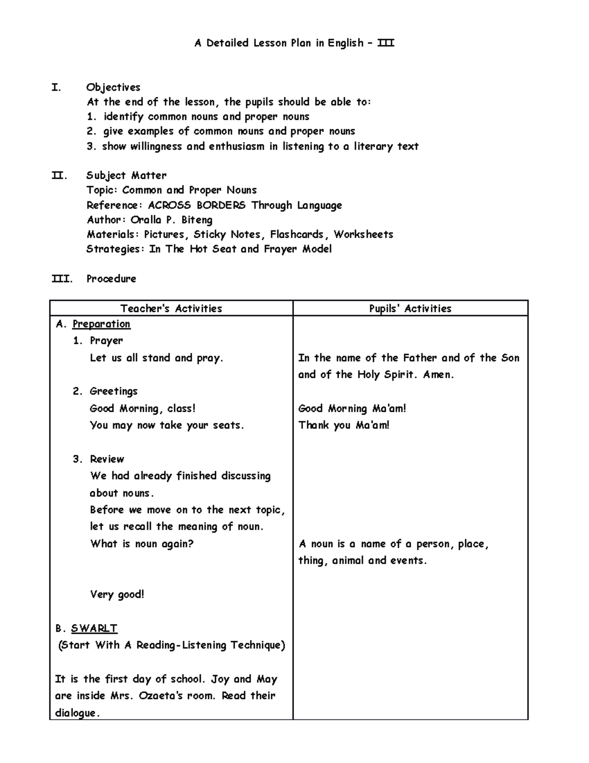 361104679 Lesson Plan in English - A Detailed Lesson Plan in English ...
