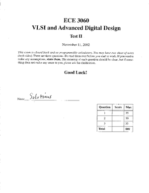 Sample 1-2 - Exam Practice - Sample Test Questions ECE 3060 Consider a ...
